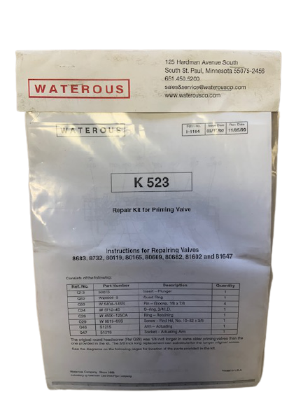 WATEROUS PRIMER VALVE REBUILD KIT, K 523 – firerps.com